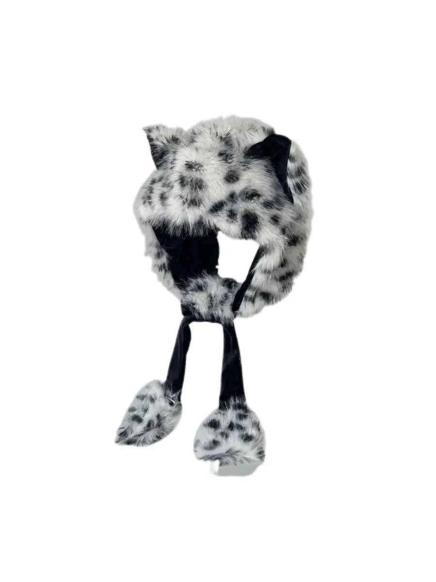 Alielnosirrah - 'Snow Leopard' Cheetah Pattern Furry Hat – AlielNosirrah