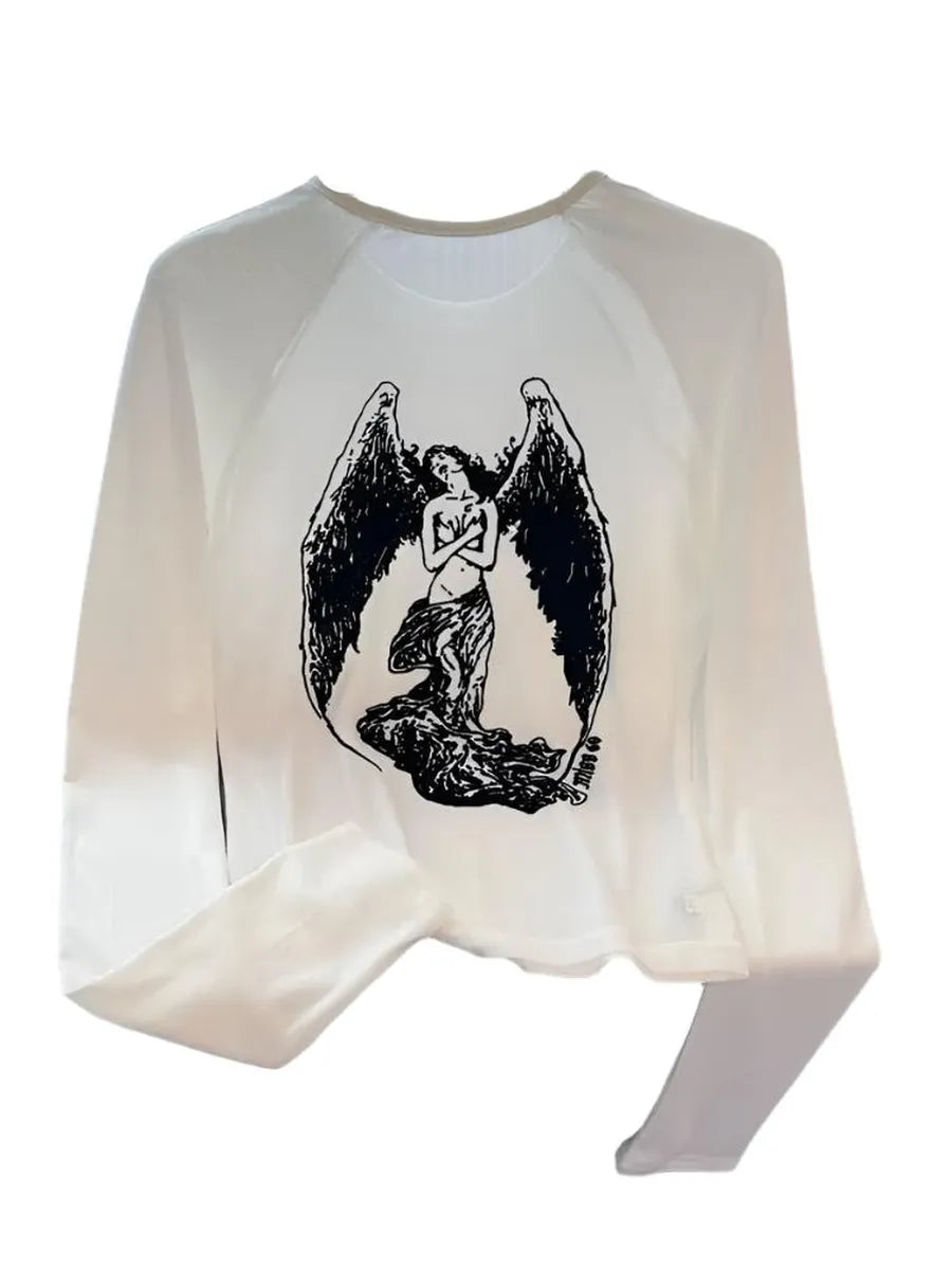 Alielnosirrah - 'Angles' Dark Mesh See-Through Prints Shirts ...
